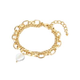 Lulu & Jane Lulu & Jane Armband Damen Gr&ouml;&szlig;e One Size goldgelb / perlwei&szlig;