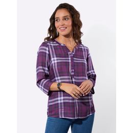 Casual Looks Damen Karobluse, lila, Gr. 36, gemustert, kariert, mehrfarbig, 100% Viskose, Blusen