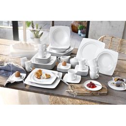Creatable Kombiservice "Geschirr-Set Celebration", 50 Stk., wei&szlig;, Geschirr-Sets, Service, wei&szlig;, au&szlig;ergew&ouml;hnliche Geometrie, 50 Teile, f&uuml;r 6 Personen