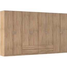 Dreht&uuml;renschrank Rauch, B:360cm H:210cm T:54cmeiche sonoma, griffe alu, Holzwerkstoff, Schr&auml;nke, "Kleiderschrank Garderobe GAMMA Breiten