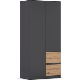 Dreht&uuml;renschrank Rauch, B:91cm H:197cm T:54cm, grau, Holzwerkstoff, Schr&auml;nke, "Kleiderschrank Schrank Garderobe W&auml;scheschrank COSTA Breite 91 cm",