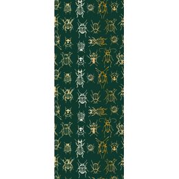 queence Vinyltapete "Insekten gold", B/L: 0,9m x 2,5m, gr&uuml;n, Tapeten, 90x250cm, selbstklebend, kinderleichte Anbringung,, Sticker