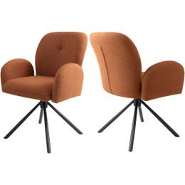 Armlehnstuhl Tom Tailor HOME, B:63cm H:87cm T:63,5cm, schwarz, Metall, Stoff, Esszimmer, St&uuml;hle, "PEBBLE ARMCHAIR", Esszimmerstuhl, mit Armlehnen,