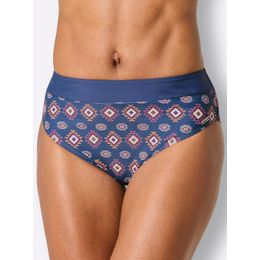 WITT Damen Bikini-Slip, jeansblau-orange-bedruckt, Gr&ouml;&szlig;e 40