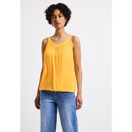 Street One Damen Tr&auml;gertop, gelb, Gr. 46, unifarben, Stoff, 95% Viskose, 5% Elasthan, Tops, mit Elastiksaum