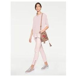 Oversize-Shirt Heine "Oversized Shirt", Damen, Gr. 48/50, rosa (ros&eacute;), 95% Viskose, 5% Elasthan, Chiffon:100% Polyester, unifarben, Rundhals, Shirts