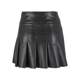 Urban Classics Damen Sommerrock "Urban Classics Ladies Synthetic Leather Pleated Skirt", schwarz, Gr. M, unifarben, 100% Kunststoff, R&ouml;cke