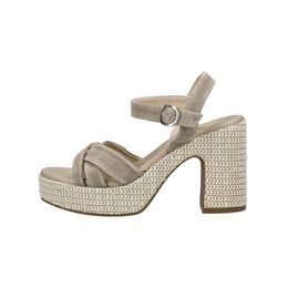 Nero Giardini Damen High-Heel-Sandalette "Nero Giardini Sandalen Veloursleder", Gr. 39, beige, Veloursleder, Schuhe