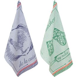 Geschirrtuch Pad, B:50cm H:1cm L:70cm, gr&uuml;n, 100% Baumwolle, Geschirrt&uuml;cher, "GANASH", 100% Baumwolle, 50x70 cm