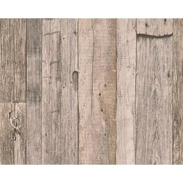 Livingwalls LIVING WALLS Vliestapete "Best of Wood`n Stone 2nd Edition", B/L: 0,53m x 10,05m, grau, Wohnzimmer, Tapeten, Tapete Holzoptik matt leicht
