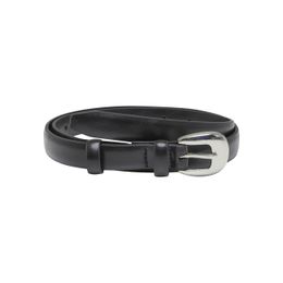 Urban Classics Damen Synthetikg&uuml;rtel "Urban Classics Chunky Buckle Slim Belt"schwarz, silber, Gr. L, 100% Polyurethan, G&uuml;rtel