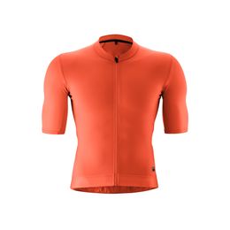 Radtrikot Gonso "Road Jersey M", Herren, Gr. L, hellrot, 84% Polyester, 16% Elasthan, Rundhals, Trikots, Herren Fahrradtrikot kurzarm, Full-Zip Trikot, R&uuml;ckentasche, Slim Fit