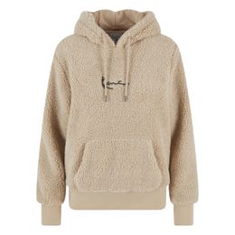 Karl Kani Herren Kapuzenpullover "Karl Kani KKWQ42044 Small Signature Teddy Hoodie"beige, Gr. XL, 100% Polyester, Pullover