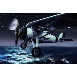 papermoon Fototapete "Flugzeug &uuml;ber Wasser", B/L: 2m x 1,49m, Bahnen: 4 Stk., bunt, Schlafzimmer, Tapeten