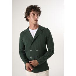 FELIX HARDY Herren Strickjacke "Cardigan mit gekerbtem Kragen"gr&uuml;n, Gr. XL, 100% Baumwolle, Strickjacken