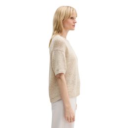Marc O'Polo MARC O'POLO Damen Strickpullover "aus B&auml;ndchengarn"grau silk, Gr. L, unifarben, Obermaterial: 70% Baumwolle, 30% Polyester, Pullover