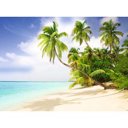papermoon Fototapete "Beach in the South Seas", B/L: 2m x 1,49m, Bahnen: 4 Stk., bunt, Tapeten