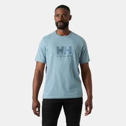 Helly Hansen Herren T-Shirt "HH LOGO T-SHIRT 3.0"windy blau, Gr. XXL, bedruckt, unifarben, Jersey, Obermaterial: 100% Baumwolle, Shirts, sportlicher