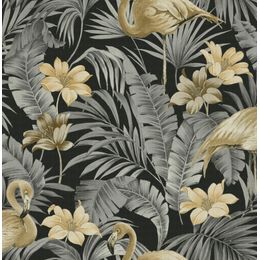 Vliestapete "SUPERFRESCO EASY Sandrine Tropics Dark", B/L: 0,52m x 10,05m, Rollen: 1, wei&szlig;, SUPERFRESCO EASY, Wohnzimmer, Tapeten, SUPERFRESCO EASY