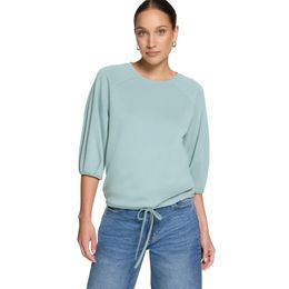 Zero Kurzarmshirt "Damen unifarben"silber blau, Gr. 36, unifarben, Sweatware, Obermaterial: 49% Polyester, 46% Viskose, 5% Elasthan, Shirts, Falten