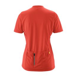 Gonso Damen Radtrikot "SITIVO Jersey Green W", rot, Gr. 38, 100% Polyester, Trikots, Damen Fahrradtrikot kurzarm, Half-Zip Trikot mit R&uuml;ckentasche