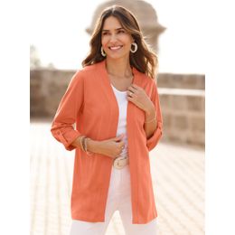 WITT Damen Shirtjacke aus reiner Baumwolle, papaya, Gr&ouml;&szlig;e 56