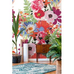 Livingwalls LIVING WALLS Fototapete "Bunte Blumentapete", B/L: 1,59m x 2,8m, Rollen: 1, bunt, Schlafzimmer, Tapeten, Blumenranke Tapete Floral Fototapete
