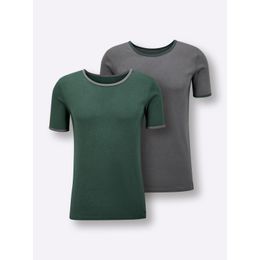 w&auml;schepur men Herren Shirt, anthrazit + moos, Gr&ouml;&szlig;e 5