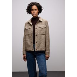 Street One Damen Blusenjackelight terra mocha meliert, Gr. 40, unifarben, Web, Obermaterial: 100% Polyester. Futter: 100% Polyester, Jacken,