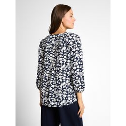 Tom Tailor Damen Klassische Bluseblau ginkgo minimal, Gr. 40, bedruckt, gemustert, Web, Obermaterial: 100% Viskose, Blusen, mit All-Over Print