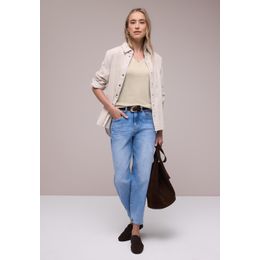 Street One Damen Shirttopsmoke beige, Gr. 34, unifarben, Web, 50% Baumwolle, 50% Modal, Tops, Jersey