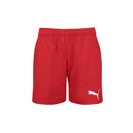 Puma Kinder Badeshorts "Puma SWIM BOYS MID SHORTS"rot, Gr. 128, Microfaser, Obermaterial: 100% Polyester, Badehosen, schnelltrocknend, Kordelzug