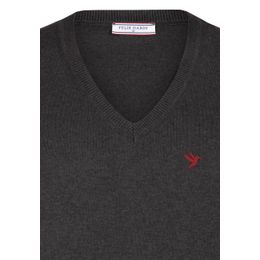 FELIX HARDY Herren V-Ausschnitt-Pullover "Pullover mit V-Ausschnitt"anthrazit, Gr. M, 100% Baumwolle, Pullover
