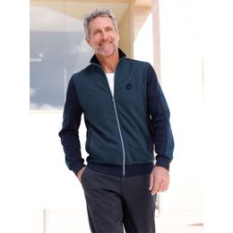 Marco Donati Herren Sweatjacke mit seitlichen Taschen, dunkelblau-meliert, Gr&ouml;&szlig;e 56/58