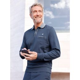 Marco Donati Herren Langarm-Poloshirt mit Logo-Stickerei, rauchblau, Gr&ouml;&szlig;e 44/46