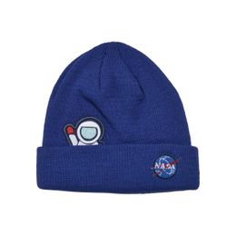 MisterTee Herren Beanie "MisterTee Unisex NASA Embroidery Beanie Kids"royalblau, Gr. S, Kunstfaser, M&uuml;tzen