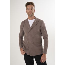 FELIX HARDY Herren Strickjacke "Cardigan mit gekerbtem Kragen"braun, Gr. XXL, 100% Baumwolle, Strickjacken