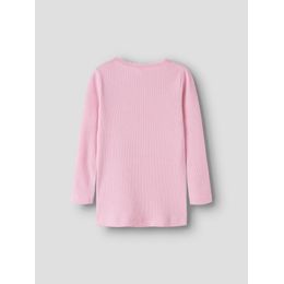 name it M&auml;dchen Langarmshirt "NMFKAB LS TOP NOOS"sweet dreams detail:melange, Gr. 86, meliert, unifarben, Feinripp, Obermaterial: 57% Baumwolle, 38%