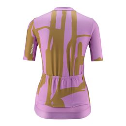 Gonso Damen Radtrikot "Road Jersey Print W"gemustert, Gr. 44, 86% Polyester, 14% Elasthan, Trikots, Damen Fahrradtrikot, modernes Trikot mit