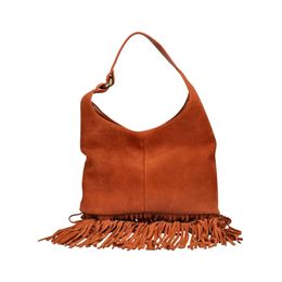Herren Henkeltasche "Jeffrey Campbell Taschen Veloursleder", Jeffrey Campbellorange, Veloursleder, Taschen