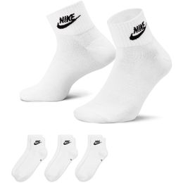 Nike Sportswear Herren Sportsocken "U NK NSW EVERYDAY ESSENTIAL AN", Gr. S, wei&szlig;, Obermaterial: 98% Polyester, 2% Elasthan, Socken, f&uuml;r vielseitige