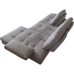 Ecksofa Calia italia, B:288cm H:90cm T:153cm, grau, Synthetische Faser (100% Polyester), Wohnzimmer, Sofas, "Toby Wing, B/T: 288/153 cm, Designsofa