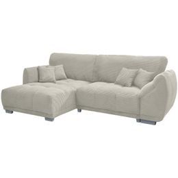 Wohnlandschaft Home Affaireecru, 92% Polyester, 8% Nylon, Sofas, "248 II, Breite 288 cm", inkl. Bettfunktion und Bettkasten