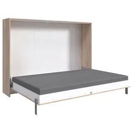 Schrankbett wimex "Juist Schrankklappbett G&auml;stebett", braun (eiche s&auml;gerau nachbildung), H:154cm, Schrankbetten, horizontal klappbar, 3 Liegefl&auml;chen, mit Lattenrost, Made in Germany