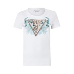 Guess T-Shirt Damen Gr&ouml;&szlig;e S mokka / gold / petrol / wei&szlig;