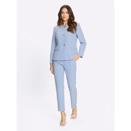 Heine Damen Hosenanzug, blau, Gr. 42, 94% Polyester, 6% Elasthan, Anz&uuml;ge