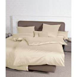 Bettw&auml;sche Janine, beige, Mako-Satin, Obermaterial: 100% Baumwolle, Bettw&auml;sche, "Colors", feinf&auml;dige uni Bettw&auml;sche f&uuml;r alle Jahreszeiten,