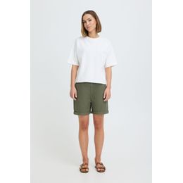 oxmo Damen Chinoshorts "Chinoshorts OXChakira", gr&uuml;n, Gr. 40, Obermaterial: 98% Baumwolle CO. 2% Elasthan EL., Hosen