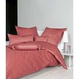 Bettw&auml;sche Janine, rot, Mako-Satin, Obermaterial: 100% Baumwolle, Bettw&auml;sche, "Colors", feinf&auml;dige uni Bettw&auml;sche f&uuml;r alle Jahreszeiten,