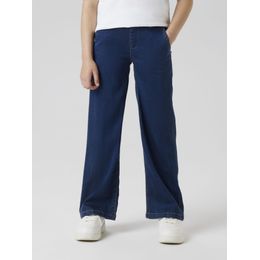 name it M&auml;dchen Weite Jeans "NKFSALLI WIDE JEANS 8293 -TO NOOS", blau, Gr. 164, unifarben, Denim/Jeans, Obermaterial: 57% Lyocell, 31% Polyester, 10%